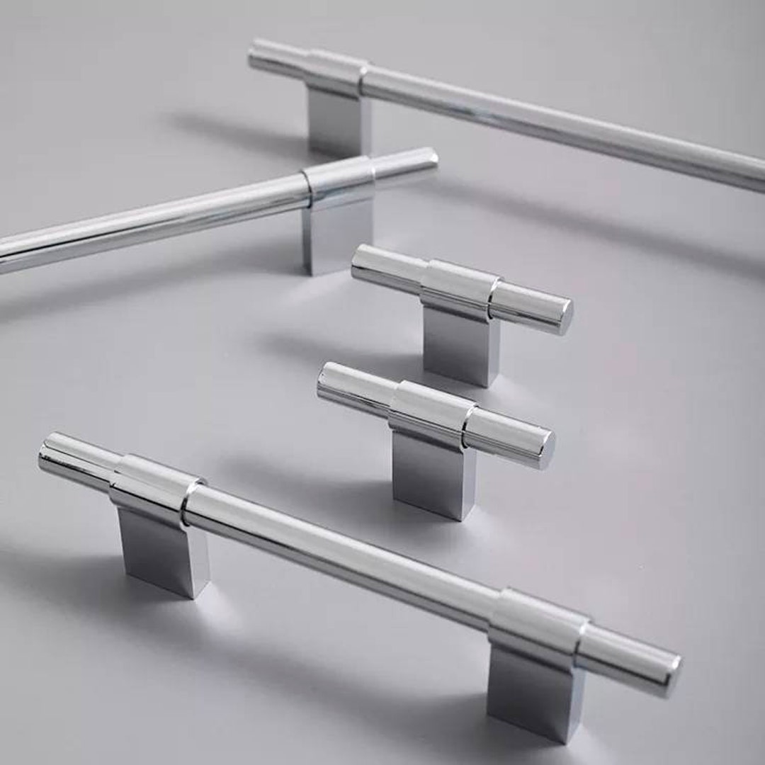 Shiny Silver Cabinet Bar Pull/silver Drawer Pull/kitchen Hardware/metal ...