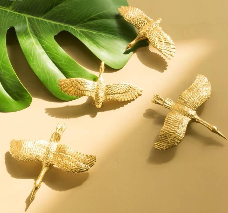 Brass Flying Egret Cabinet Pull/gold Crane Door Handle/stork - Etsy UK