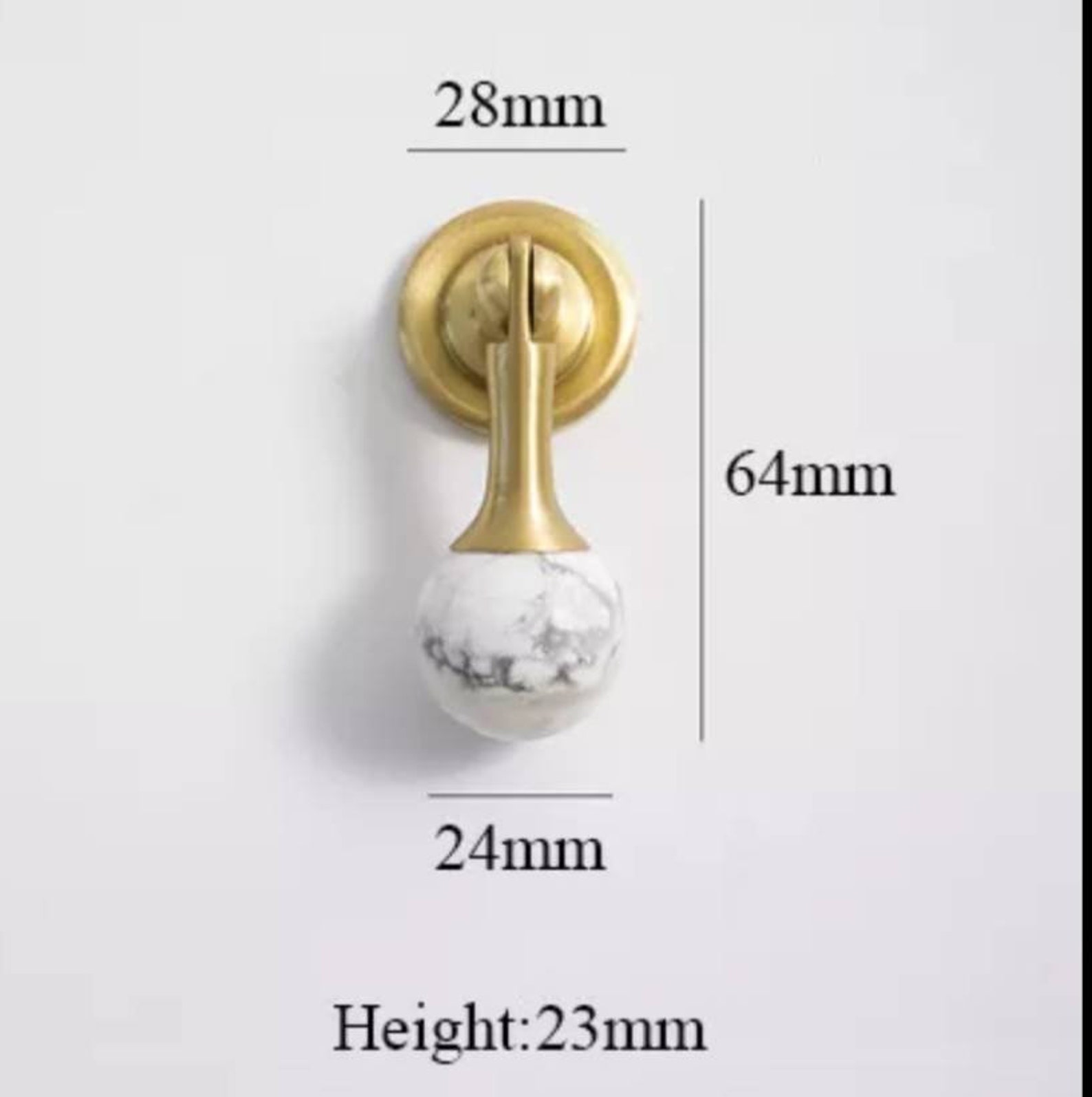 Gold Stone Ball Drop Handle in Rose Quartz White Quartz and - Etsy