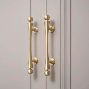 Scroll Shaped Cabinet Bar Handle With Ball End Design / Brass Cabinet ...