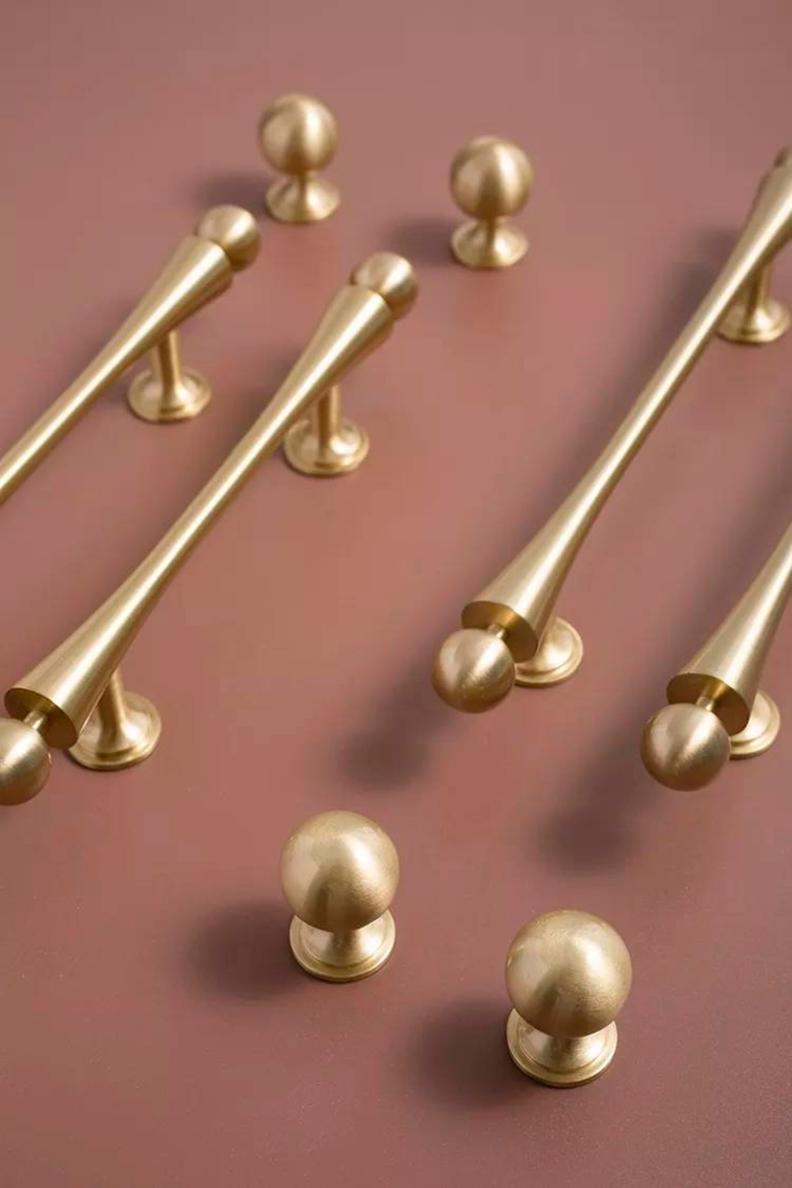 Scroll Shaped Cabinet Bar Handle With Ball End Design / Brass | Etsy