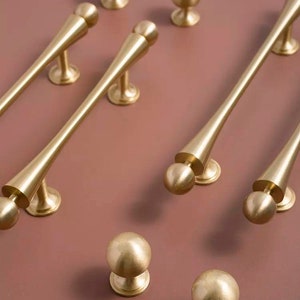 Scroll Shaped Cabinet Bar Handle With Ball End Design / Brass Cabinet ...