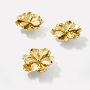 Beautiful Gold Brass Camelia Flower Cabinet Handle/brass Flower Shaped Drawer Pull/gold Brass ...
