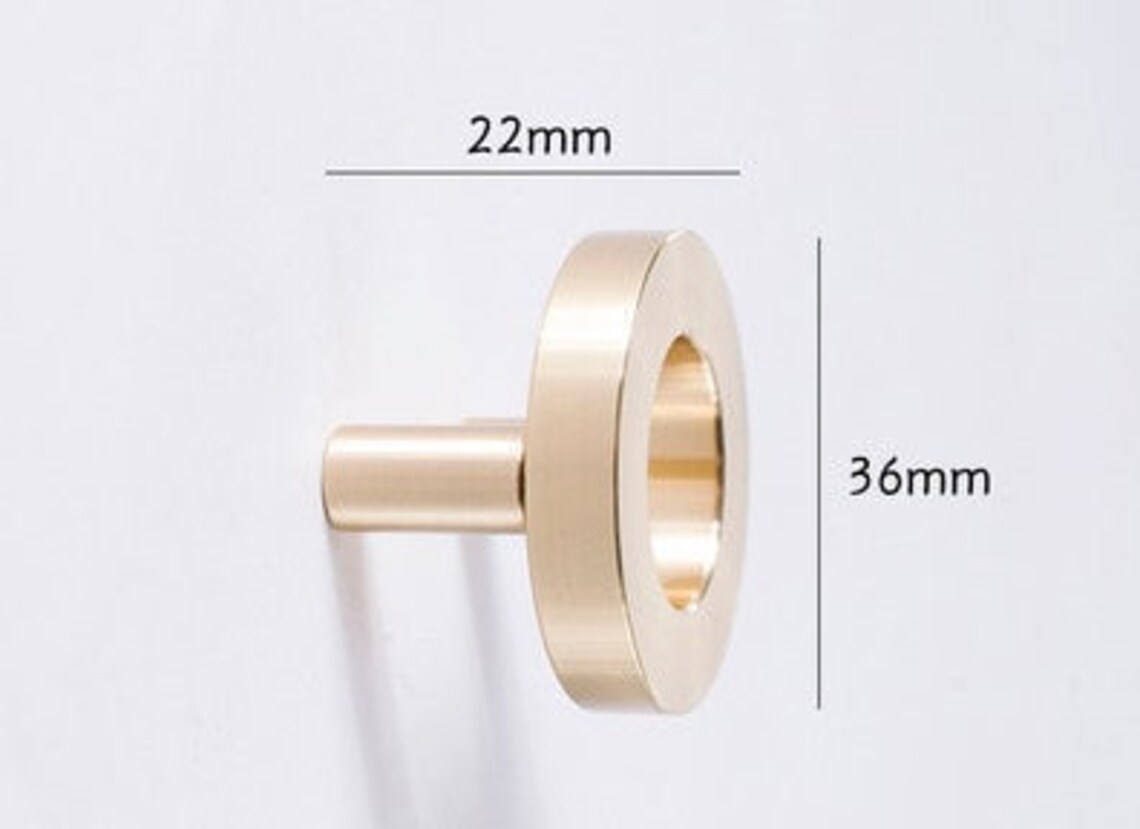 Gold Brass Circle Cabinet Handle/o Shaped Door Handle/small - Etsy