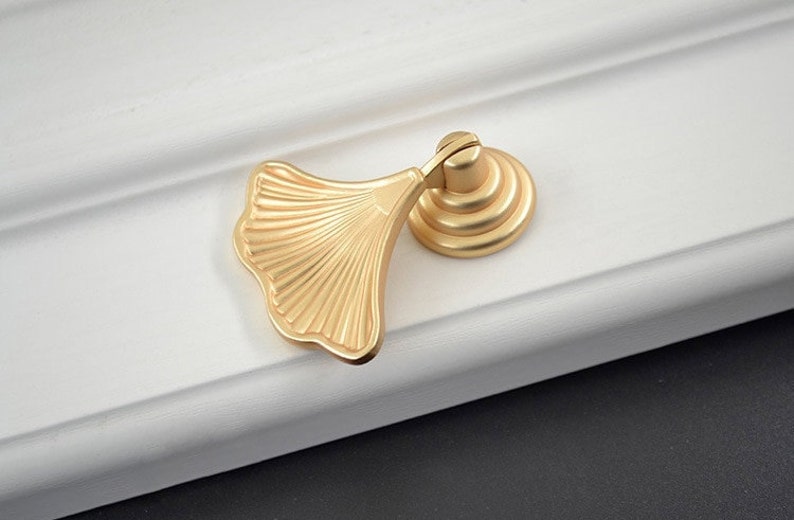 Golden Ginkgo Drop Leaf Drawer Handle/leaf Shaped Cabinet - Etsy