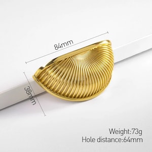 Clam Shell Inspired Solid Shiny Polished Brass Cup Shaped Semi Circle ...