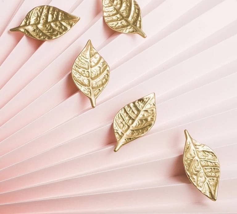 Knobs & Pulls Leaf Shape Pulls Leaves Knobs,Texture Drawer Pulls,Brass Cabinet Knobs,Silver ...