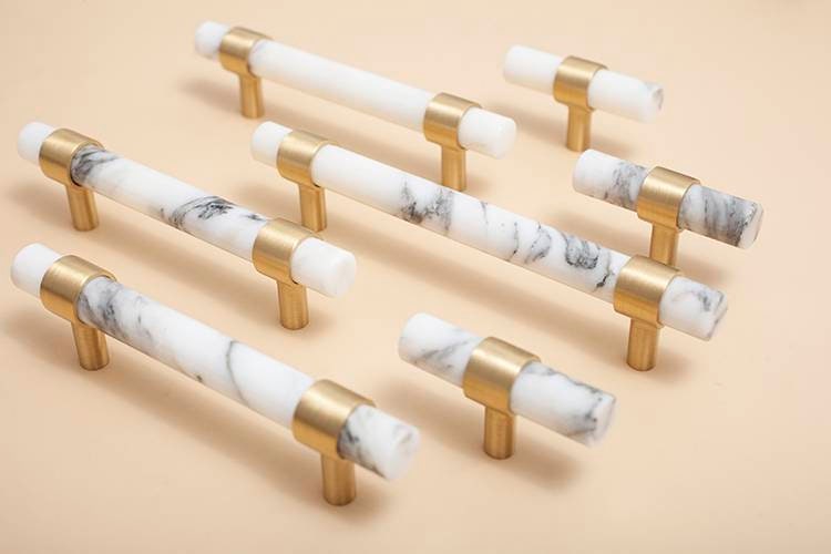 White and Grey Calcutta Marble Cabinet Pull Handle/white - Etsy UK