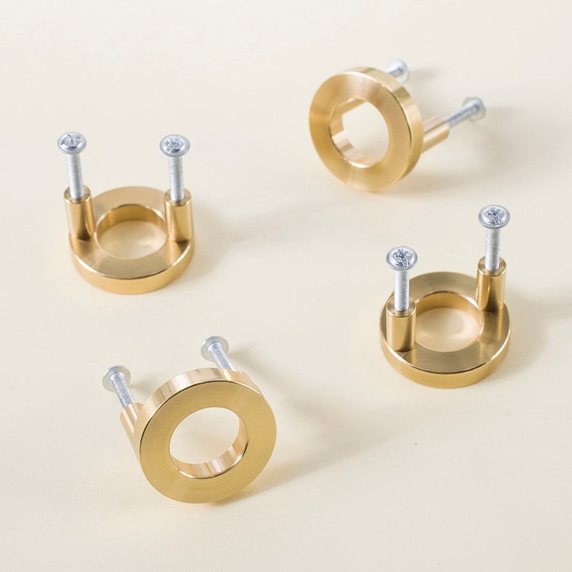 Gold Brass Circle Cabinet Handle/o Shaped Door Handle/small - Etsy