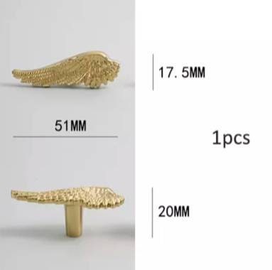 Small shiny gold or silver Angel Wing Cabinet Pulls Door Handle Knob ...