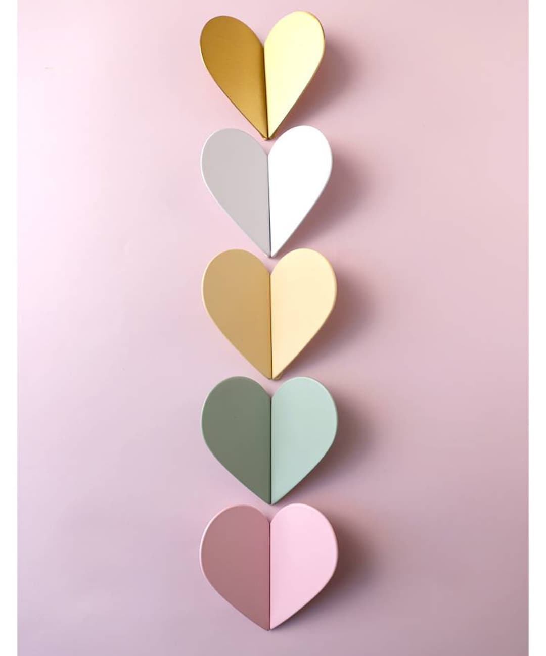 Pair of Heart Shaped Drawer Handles/flush Fitting Handles/heart Shaped ...