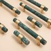 Dark Green Verde Marble and Brass Cabinet Pull/green Marble and Gold ...