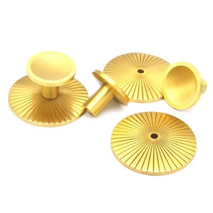 Round Circle Back Plate Drawer Handle With Line Detail/mid Century ...