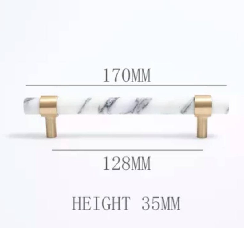 White and Grey Calcutta Marble Cabinet Pull Handle/white - Etsy UK