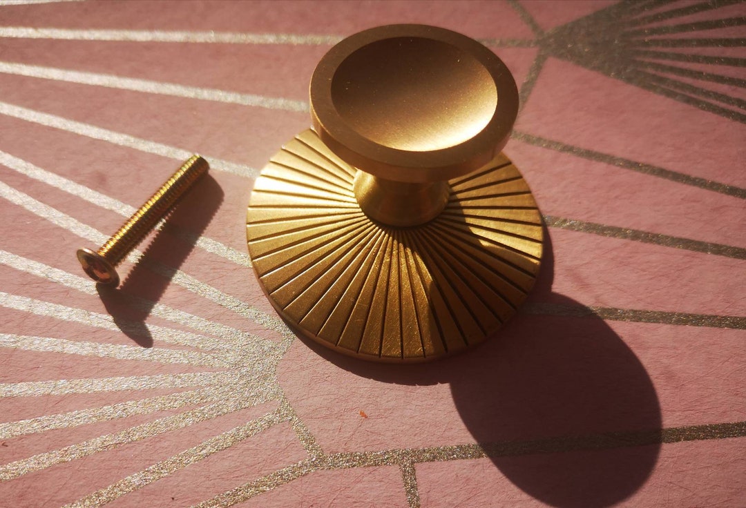 Round Circle Back Plate Drawer Handle With Line Detail/mid Century ...