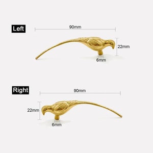 Small Solid Brass Parrot Cabinet Pull/gold Bird Shaped Door Handle ...