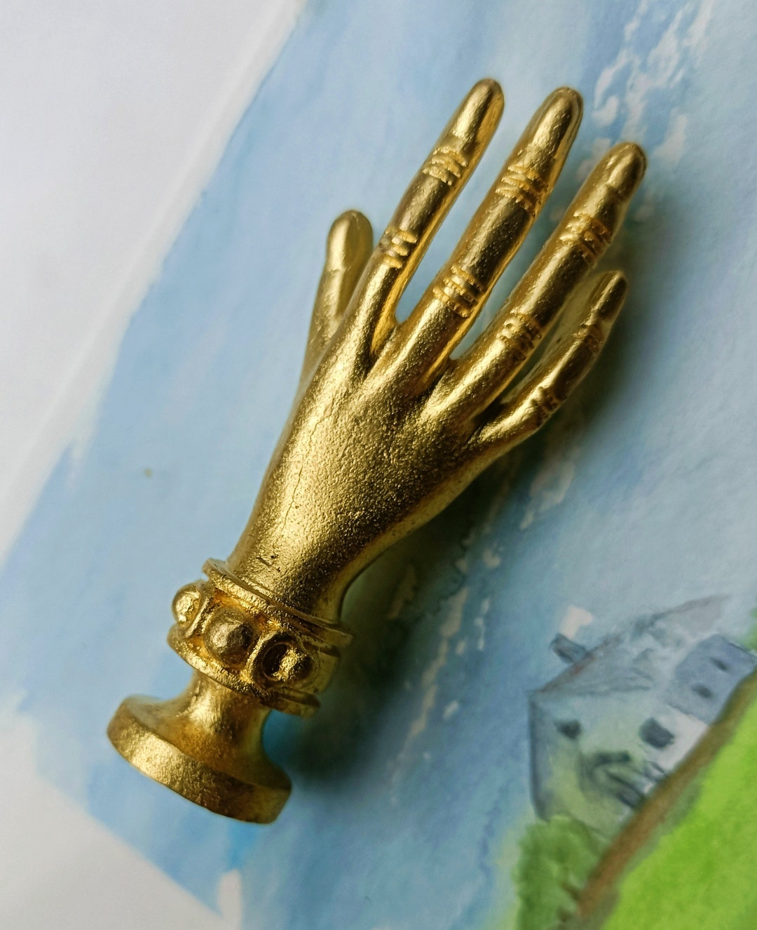 Creepy Gold Hand Shaped Door Handle/quirky Brass Cabinet Pull/gold ...