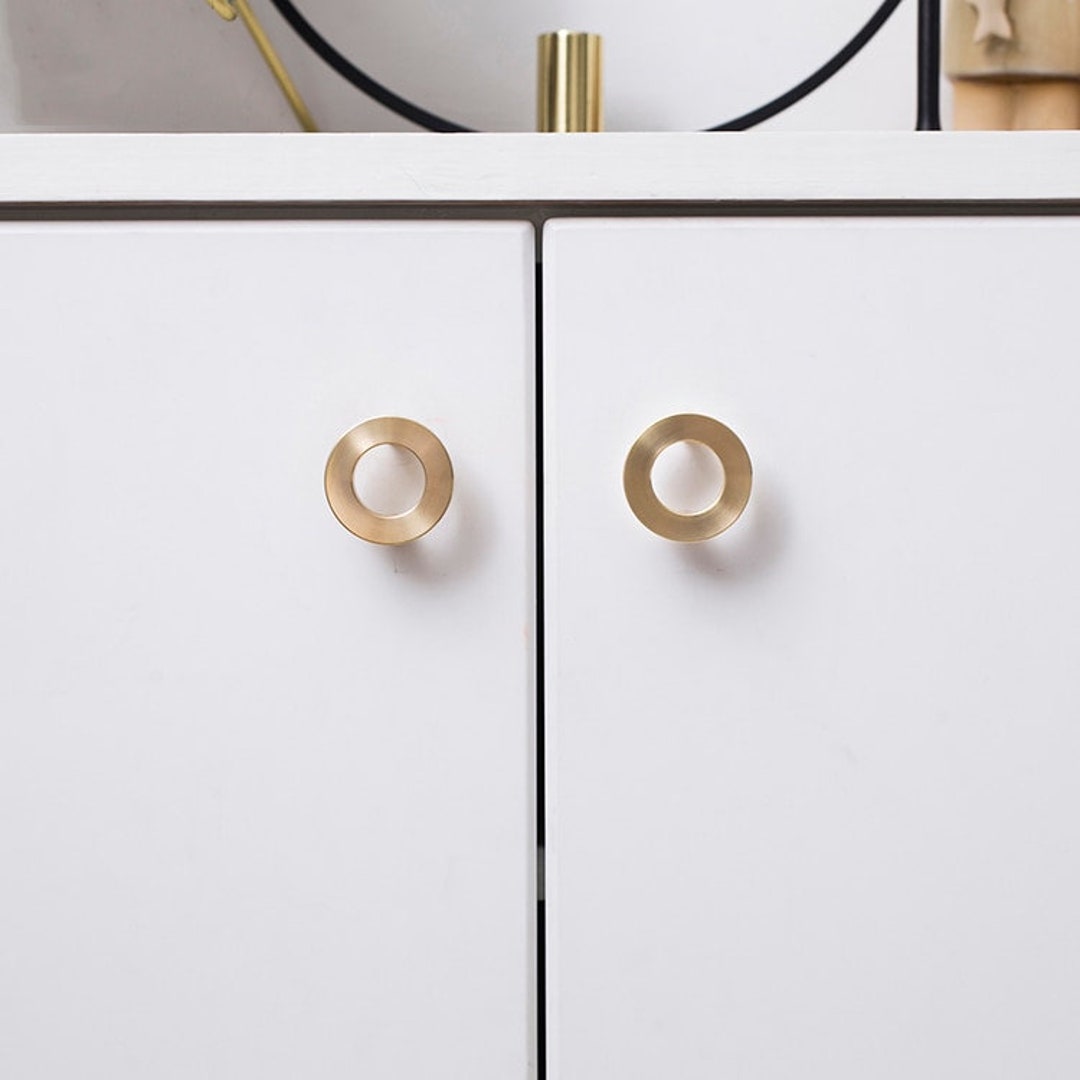 Gold Brass Circle Cabinet Handle/o Shaped Door Handle/small Circle ...