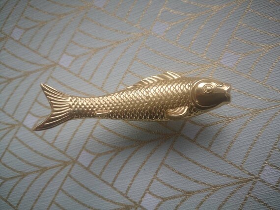 Gold Brass Fish Design Cabinet Pulls/koi Carp Drawer - Etsy