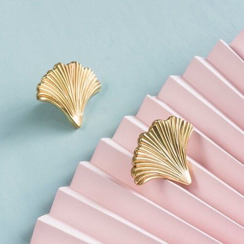 Golden Ginkgo Drop Leaf Drawer Handle/leaf Shaped Cabinet - Etsy