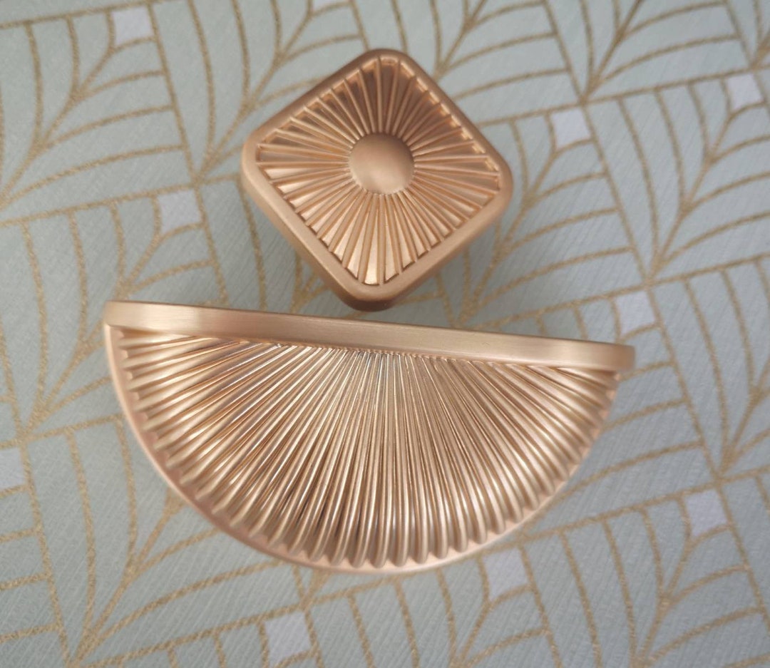Matte Gold Clam Shell Cup Handle and Matching Drawer Knob/edwardian ...