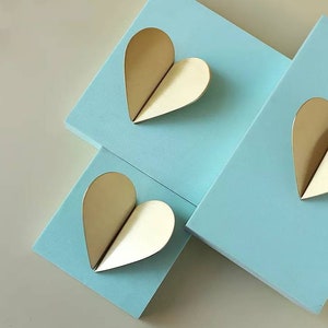 Pair of Heart Shaped Drawer Handles/flush Fitting Handles/heart Shaped ...