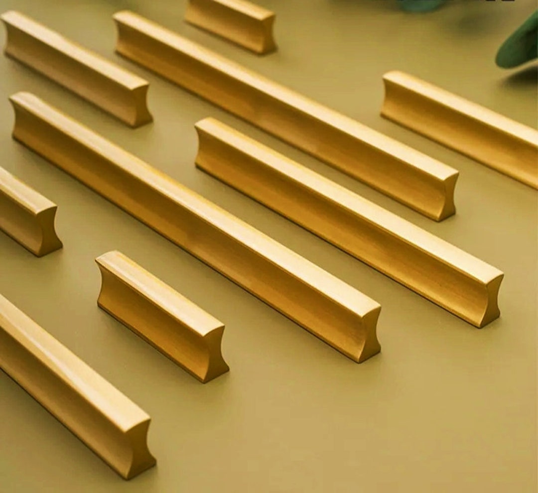 Simple Gold Brass Bar Handle/extra Long Cabinet Handle/home Improvement ...