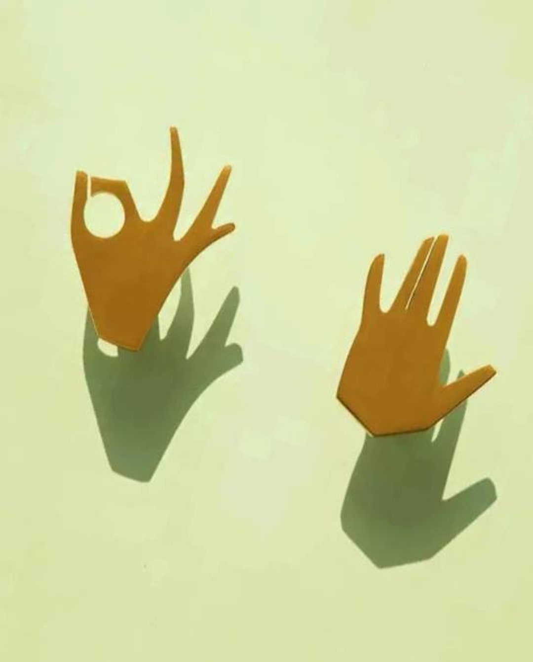 Gold Brass Hand Shaped Door Handle/ok Hand Shape Cabinet Pull/gold ...