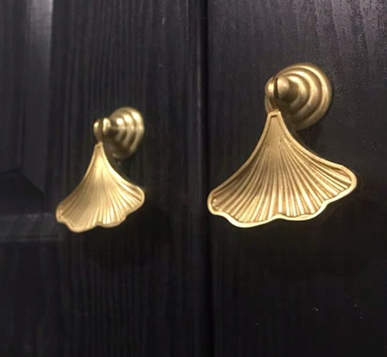 Golden Ginkgo Drop Leaf Drawer Handle/leaf Shaped Cabinet - Etsy