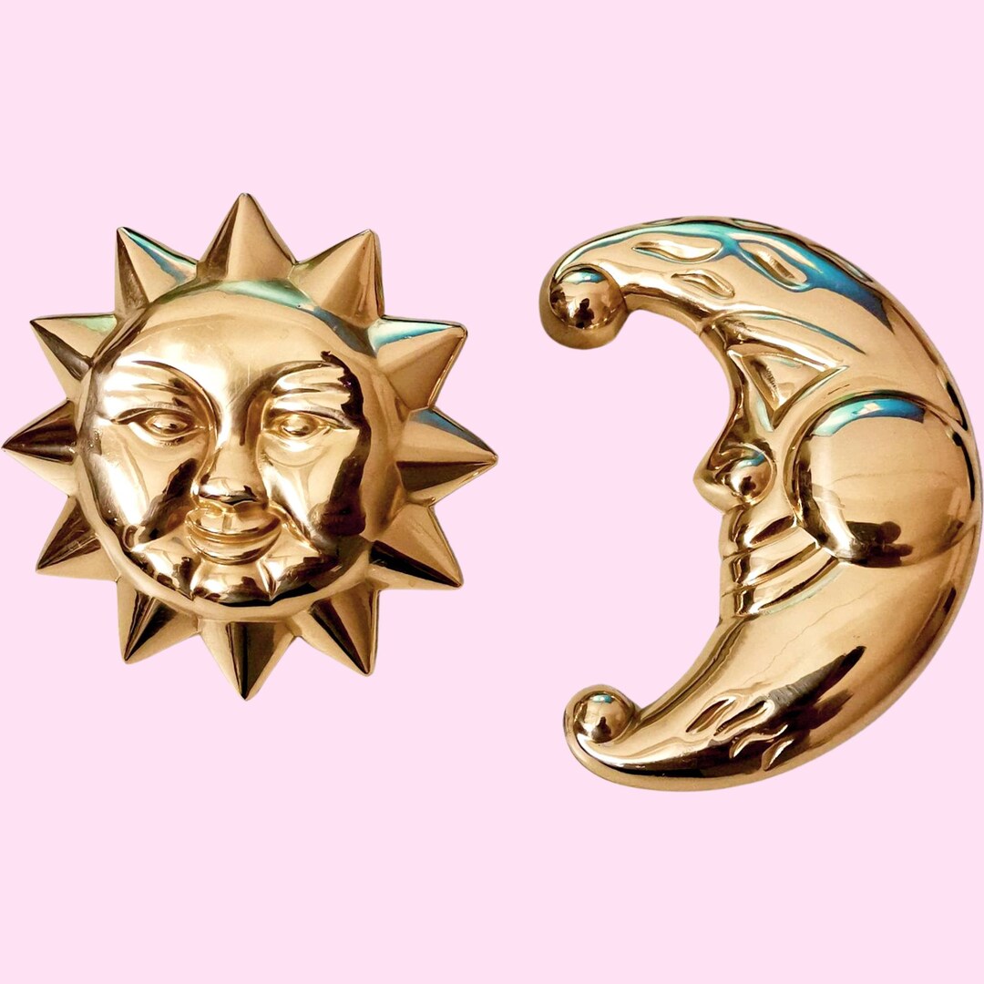 Large Sun or Moon Door Handles/smiling Sun and Laughing Moon Cabinet ...