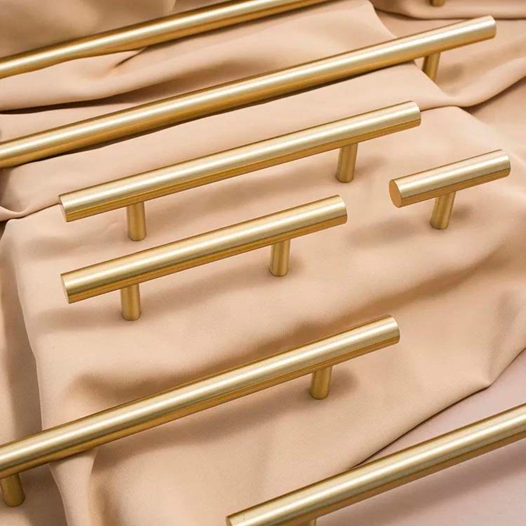 Matte Gold Brass Cabinet Bar Handle/gold Brass Drawer Pull/kitchen ...