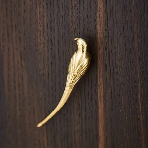 Small Solid Brass Parrot Cabinet Pull/gold Bird Shaped Door Handle ...