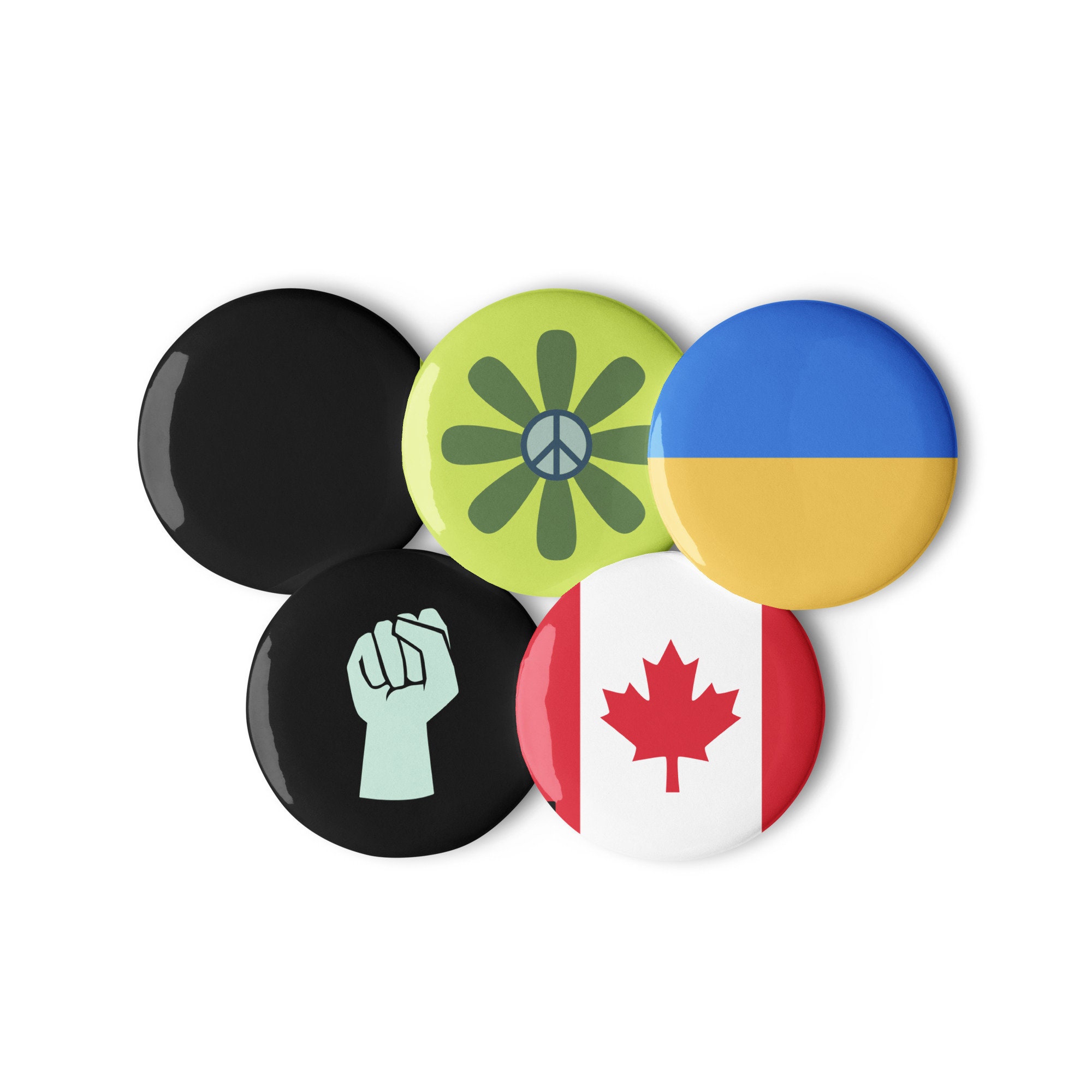 Hippy Activist Set of Pin Buttons - Etsy