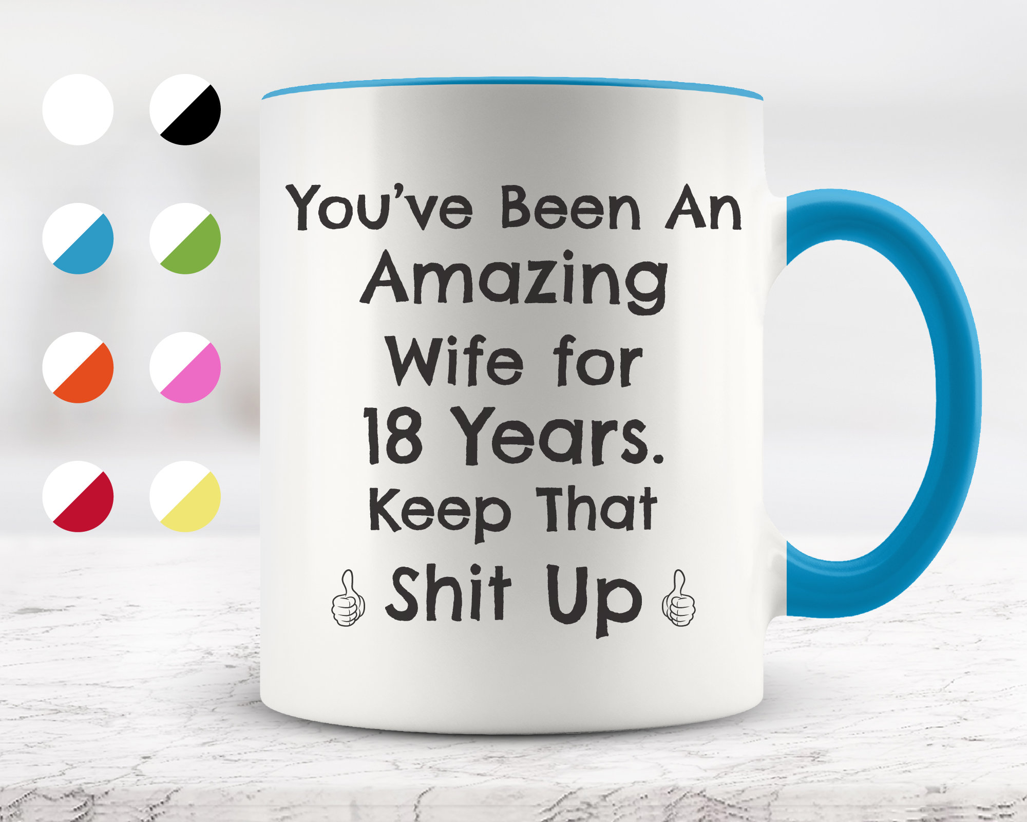 18 Year Anniversary 18th Wedding Anniversary Mug Gift for | Etsy