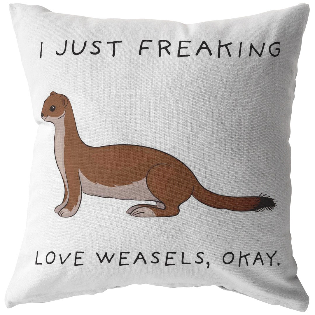 I Just Freaking Love Weasels Okay Pillow Weasel Pillow - Etsy