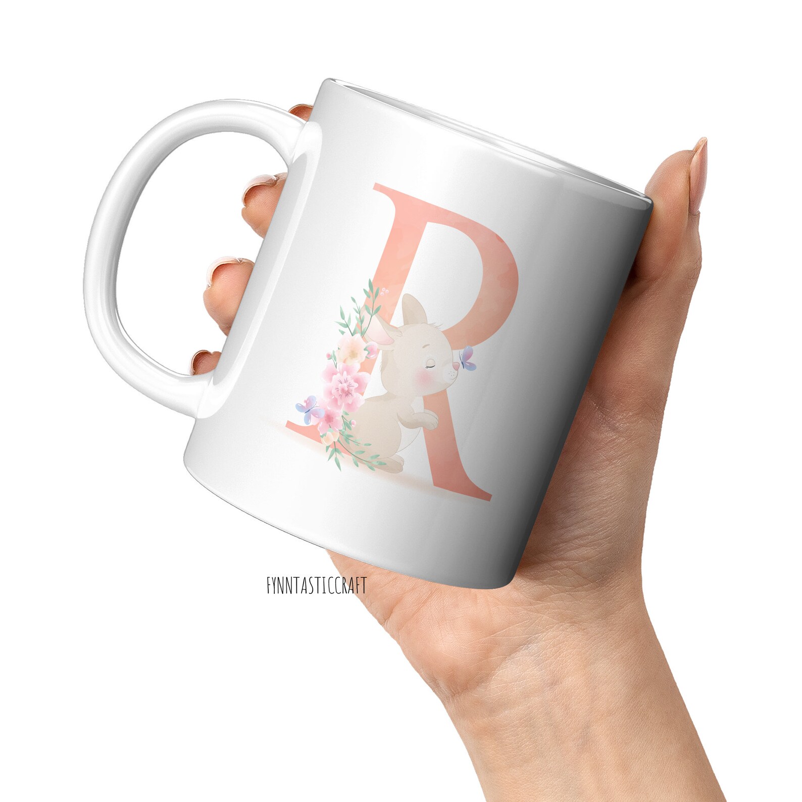 Personalized Kids Cup Rabbit Mug Cute Alphabet Mug Letter R - Etsy UK