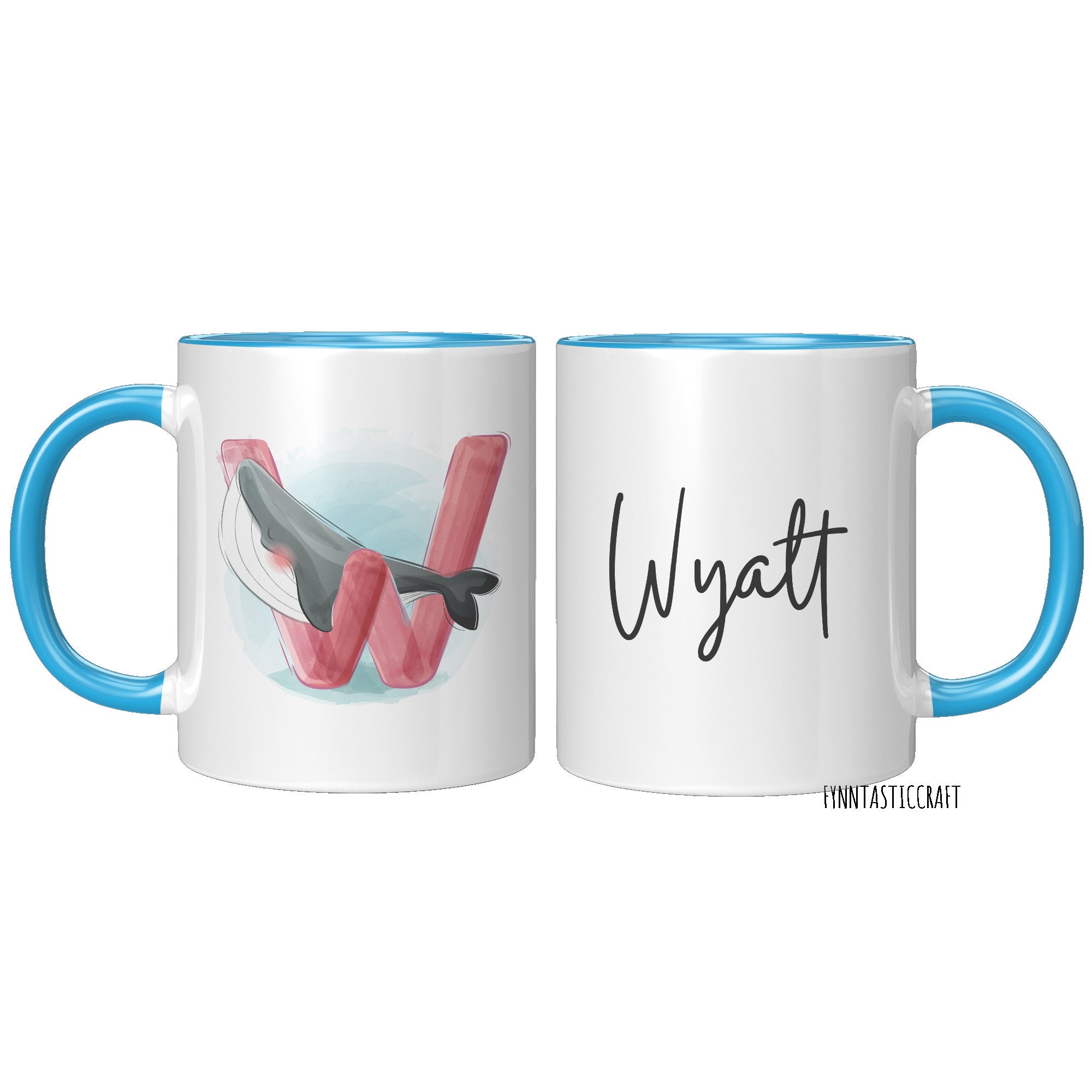 Home & Living Whale mug Cute Custom Kids Mug Cute Alphabet Mug ...