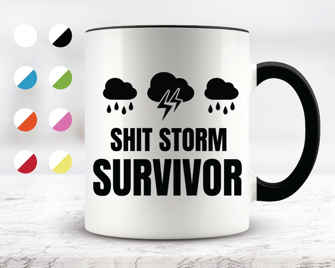 Shit Storm Survivor Mug, Funny Mugs, Friend Gifts, Colleague Mug ...