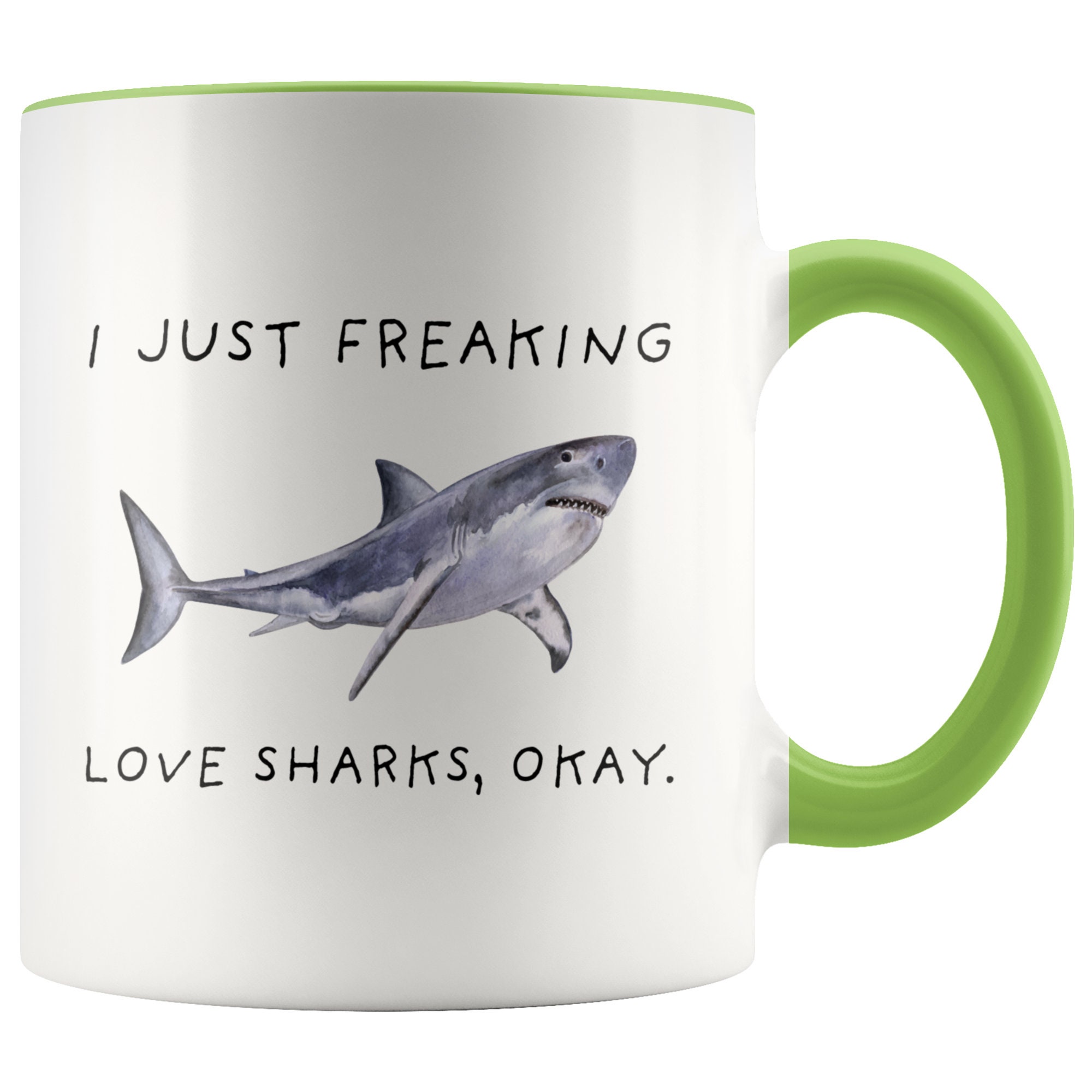 I Just Freaking Love Sharks Okay Mug, Shark Mug, Shark Mug, Shark Gift ...