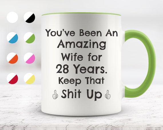 28 Year Anniversary 28th Wedding Anniversary Mug Gift for - Etsy