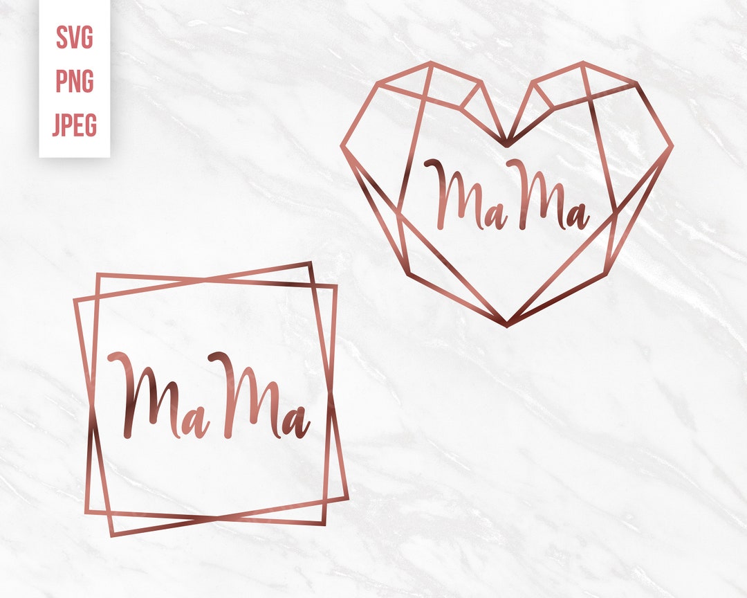 Mama Square Svg, Diamond Heart Svg, - SVG PNG and JPEG, Clipart Design ...
