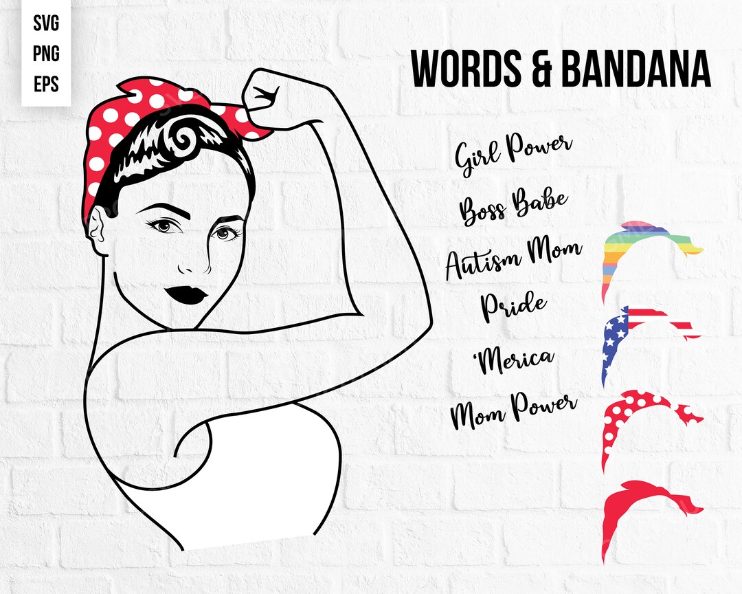 Rosie the Riveter Svg, Rosie With Bandana Bundle Svg, SVG PNG and EPS ...
