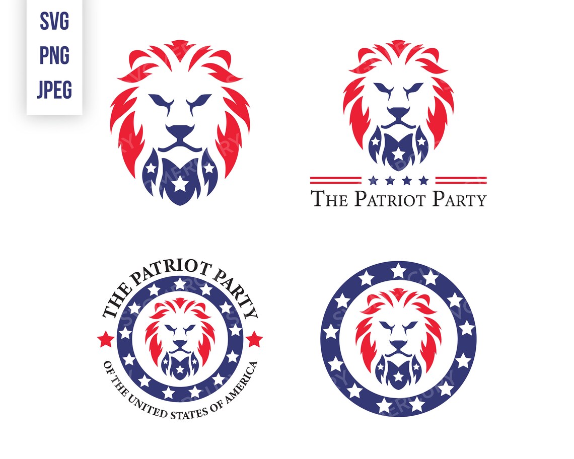 El Patriot Party Lion svg SVG PNG y JPEG Elemento de Diseño - Etsy España