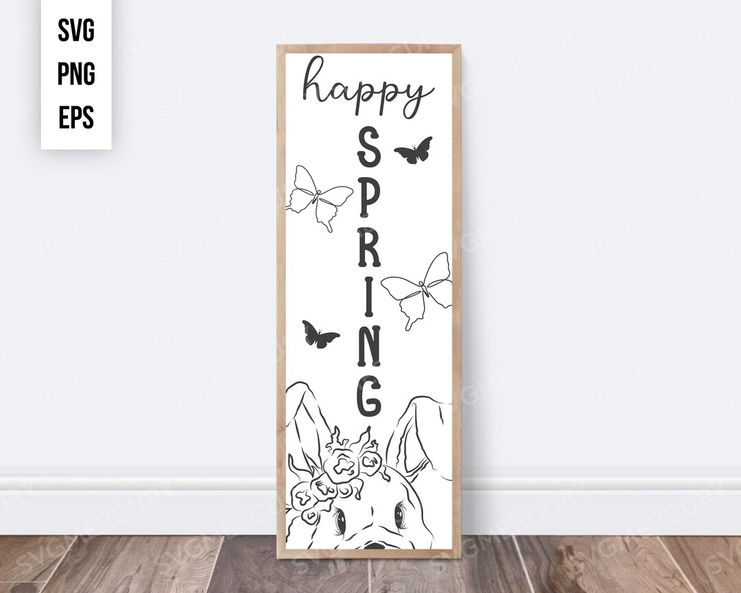 Happy Spring Vertical Sign Svg, - SVG PNG and EPS, Clipart Design ...
