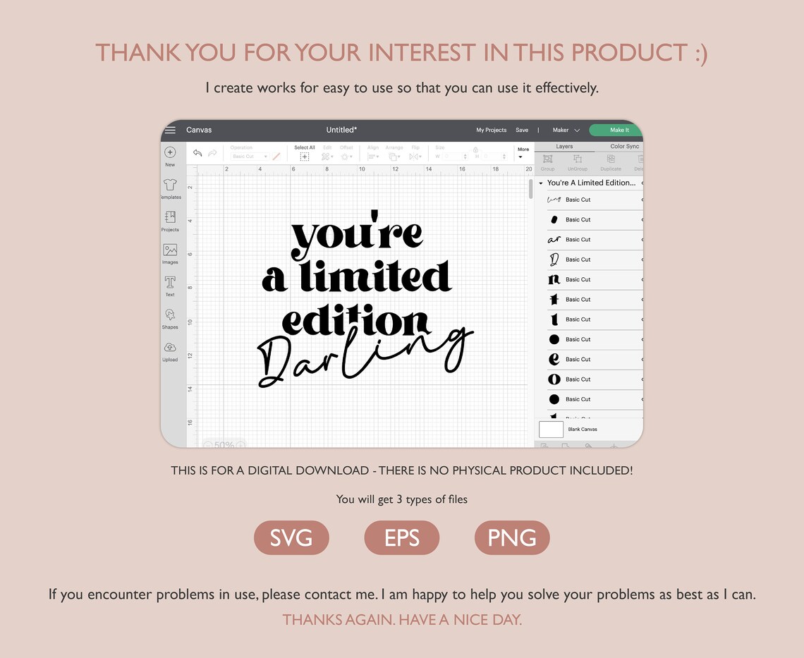 You're a Limited Edition Darling Svg SVG PNG and EPS - Etsy