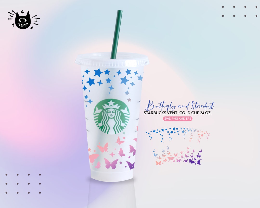 Butterfly and Stardust Svg, for Starbucks Venti Cold Cup 24 Oz, Cut ...