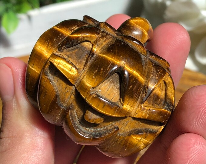 Tigers Eye Pumpkin Carving Crystal Jack O Lantern - Etsy
