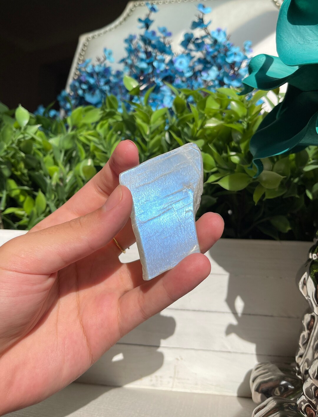 RARE Intense Blue Flash Moonstone Slab, White Labradorite, Moonstone ...