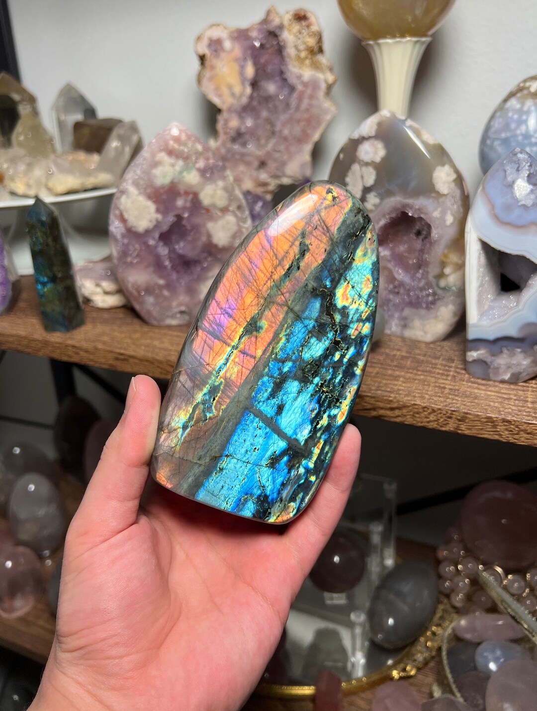 UNIQUE Half Red and Blue Flash Labradorite Freeform - Etsy