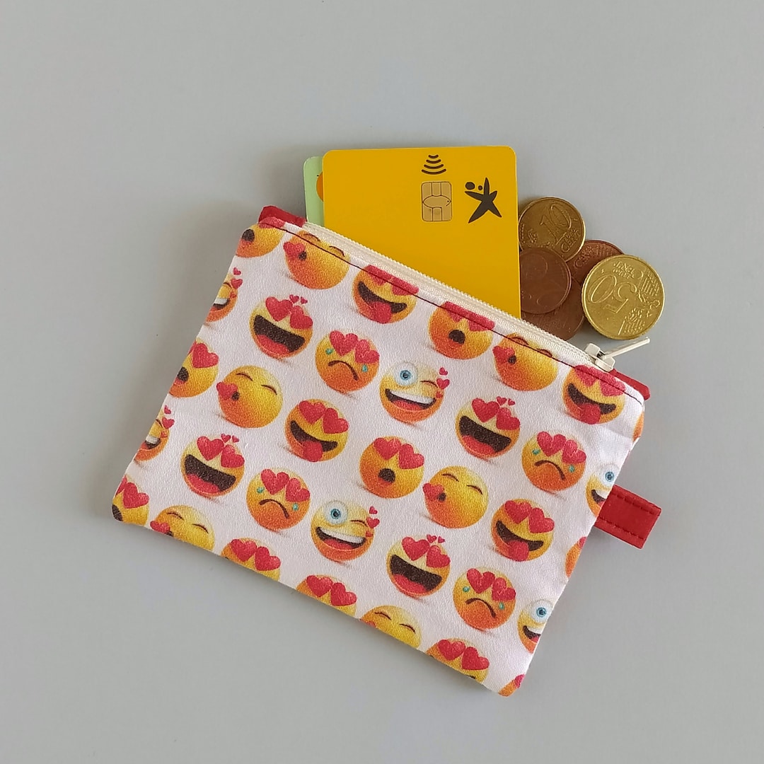 Fabric Smiley Purse With Zipper Closure. Smiley Face Purse. Zipper Bag ...